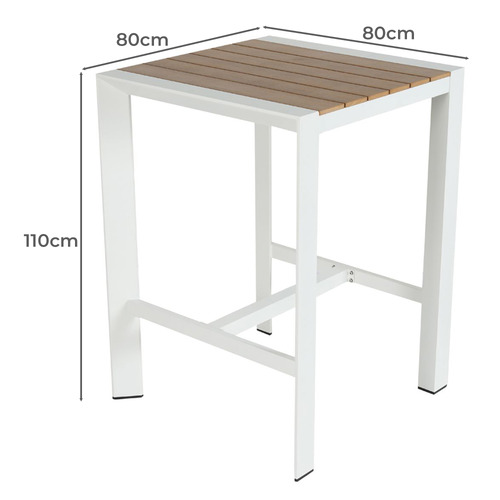 Damien Square Aluminium Outdoor Bar Table | Temple & Webster