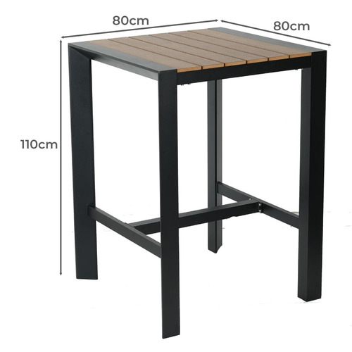 Damien Square Aluminium Outdoor Bar Table | Temple & Webster
