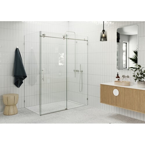 152cm Maddison Glass Sliding Shower Screen | Temple & Webster