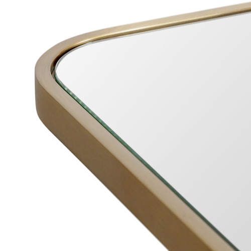 PrincipleArc Satin Brass Radius Corner Stainless Steel Wall Mirror ...