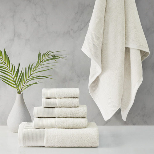 Chiswick Living 6 Piece Retreat Cotton-Blend Bathroom Towel Set ...