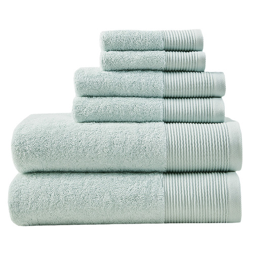 6 Piece Retreat Cotton-Blend Bathroom Towel Set | Temple & Webster