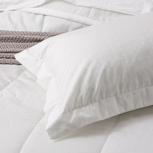 White Sofia 500tc Jacquard Cotton Comforter Set Temple And Webster
