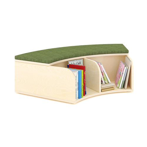 Kids' Clara 2 Shelf Concave Bookcase with Bench | Temple & Webster