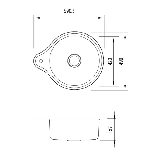 Oliveri Solitaire 590mm Single Stainless Steel Kitchen Sink with Tap ...