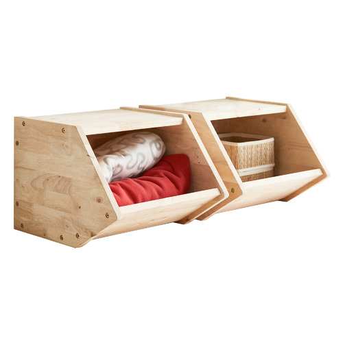 Maja Ansel Design Stegros Rubberwood Stacking Boxes | Temple & Webster