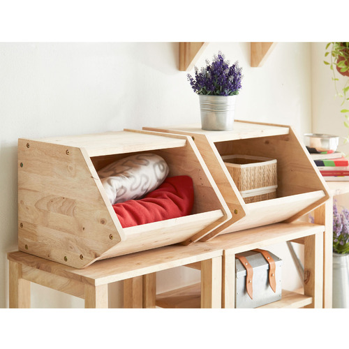 Maja Ansel Design Stegros Rubberwood Stacking Boxes | Temple & Webster