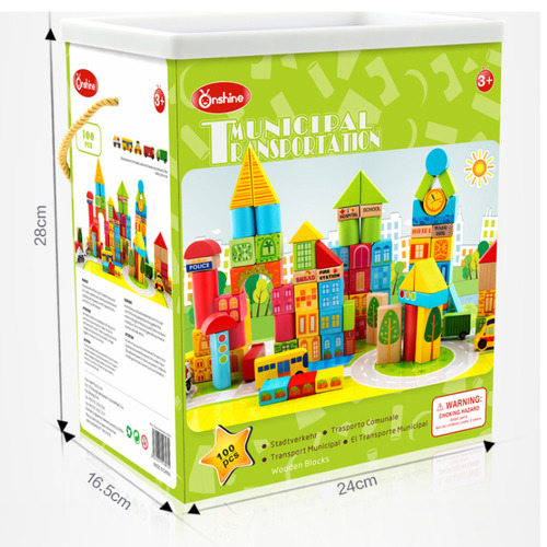 Onshine 100 Piece City Wooden Building Blocks Set | Temple & Webster