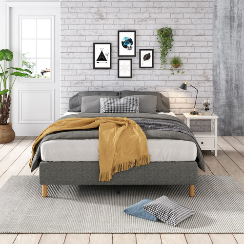 Ever Dreaming Living Dark Grey Rylee Steel Bed Frame | Temple & Webster