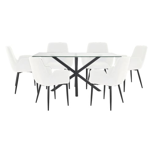 Ever Dreaming Living 6 Seater Kamala Sherpa Dining Table & Chair Set ...