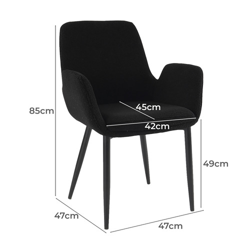 Ever Dreaming Living 6 Seater Kamala Sherpa Dining Table & Chair Set ...