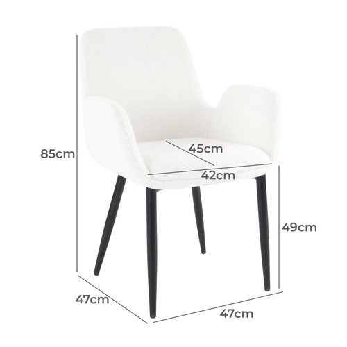 Ever Dreaming Living 6 Seater Kamala Sherpa Dining Table & Chair Set ...