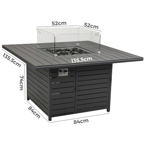 Ever Dreaming Living 135.5cm Brinley Aluminium Outdoor Gas Patio Heater ...