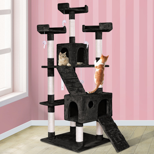 HoxtonRoom 180cm Fir Wood & Plush Cat Scratching Tree | Temple & Webster