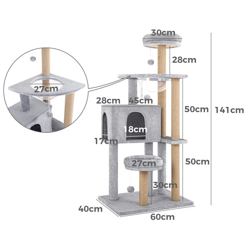 141cm Luna Cat Tree | Temple & Webster