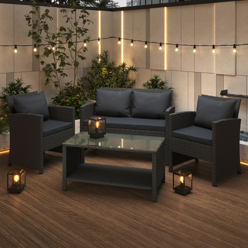 HoxtonRoom 4 Seater Adair Outdoor Lounge Set | Temple & Webster