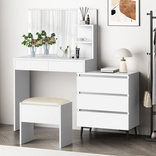 HoxtonRoom 2 Piece Ophelia Dressing Table & Stool Set | Temple & Webster