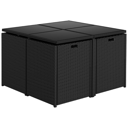 HoxtonRoom 4 Seater Evander Outdoor Dining Table & Chair Set | Temple & Webster