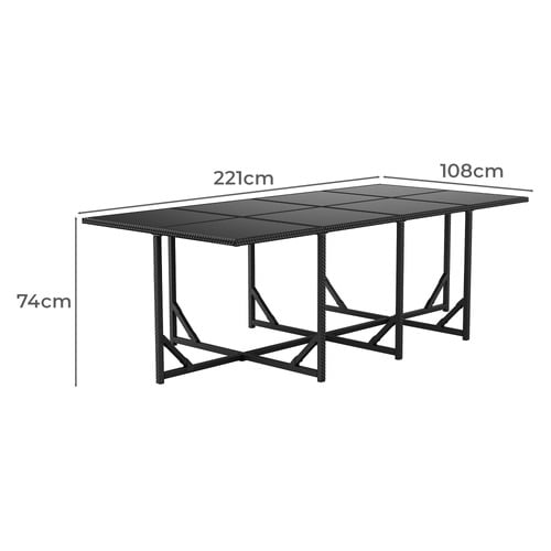 12 Seater Evander Outdoor Dining Table & Chair Set | Temple & Webster
