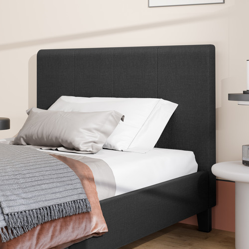 HoxtonRoom Black Kyle Upholstered Bed | Temple & Webster