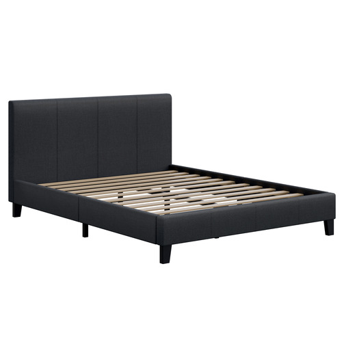 HoxtonRoom Black Kyle Upholstered Bed | Temple & Webster