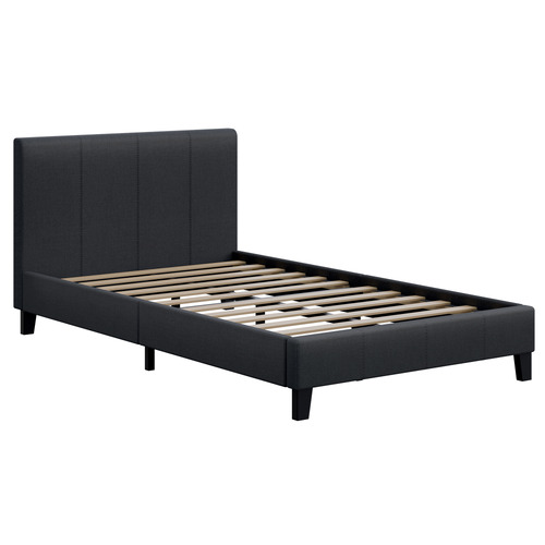HoxtonRoom Black Kyle Upholstered Bed | Temple & Webster
