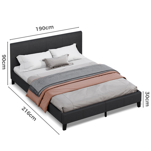 HoxtonRoom Black Kyle Upholstered Bed | Temple & Webster