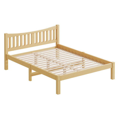 HoxtonRoom Natural Carmilla Pine Wood Bed Frame | Temple & Webster