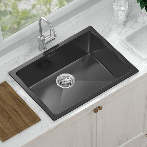 HoxtonRoom Wingrave 600mm Single Stainless Steel Kitchen Sink | Temple ...