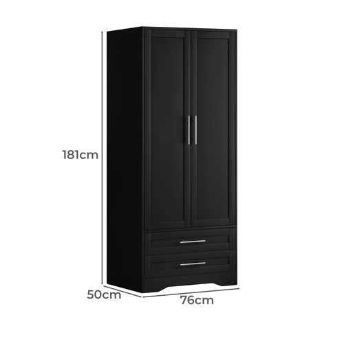 HoxtonRoom Amelia 2 Drawer 2 Door Wardrobe | Temple & Webster