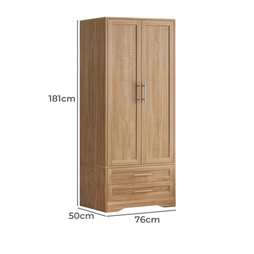 HoxtonRoom Amelia 2 Drawer 2 Door Wardrobe | Temple & Webster