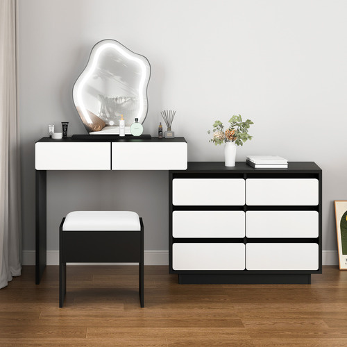 HoxtonRoom 2 Piece Phoebe LED Dressing Table & Stool Set | Temple & Webster