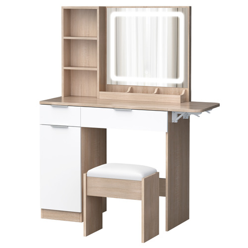 HoxtonRoom 2 Piece Sienna LED Dressing Table & Stool Set | Temple & Webster