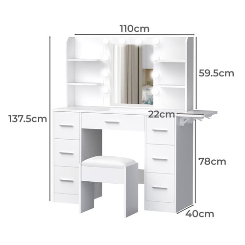 HoxtonRoom 2 Piece Willow Dressing Table & Stool Set | Temple & Webster