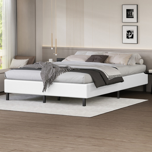 HoxtonRoom Maryam PU Leather Bed Base | Temple & Webster