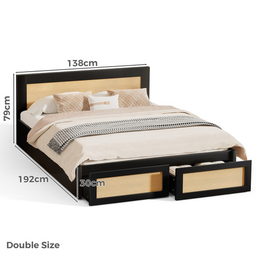 Jerry Rattan Platform Bed | Temple & Webster