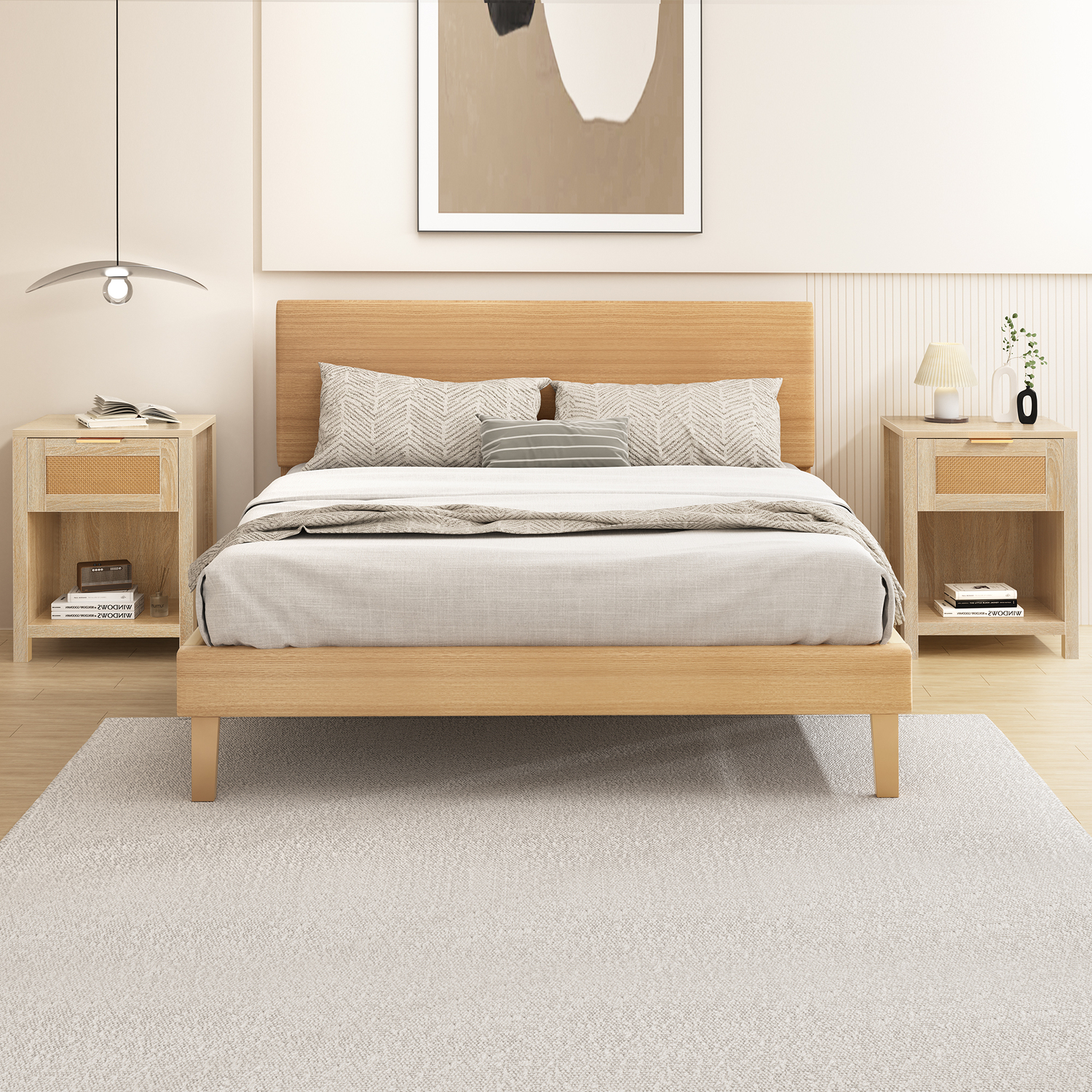 HoxtonRoom Alira Rattan 1 Drawer Bedside Table | Temple & Webster