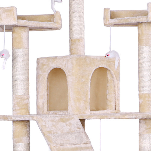 Beastie 180cm Fir Wood & Plush Cat Scratching Tree | Temple & Webster