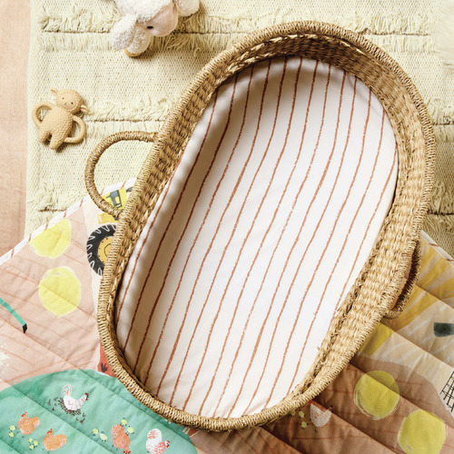 Linen House 2 Piece Sunset Harvest Organic Cotton Bassinet Fitted Sheet ...