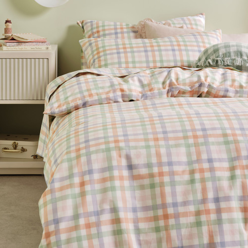 Orange Playground Organic Cotton Percale Quilt Cover Set | Temple & Webster