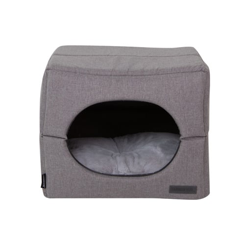 Grey Water Resistant Cube Pet Bed | Temple & Webster