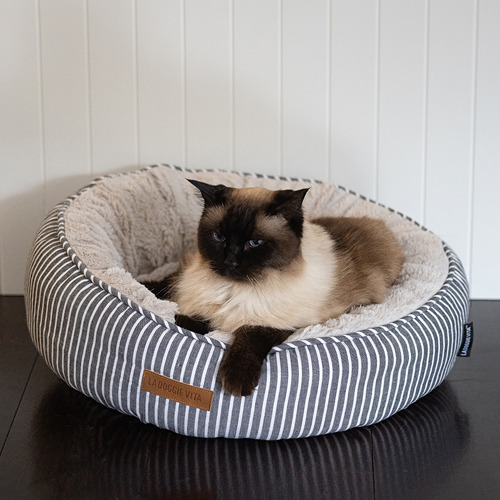 Hamptons Stripe Reversible Cat Bed | Temple & Webster