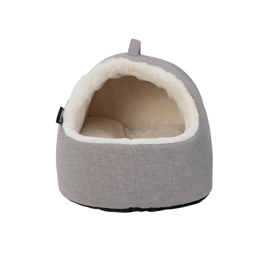 La Doggie Vita Linen Look Hooded Cat Bed | Temple & Webster