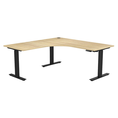 Portobello I Electric Sit & Stand Desk with Return | Temple & Webster