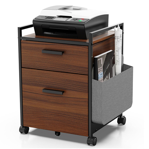 Walnut Titus 2 Drawer Mobile Pedestal | Temple & Webster