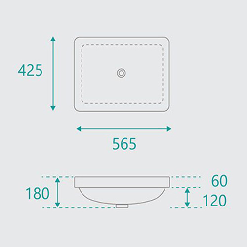 Hawking 425mm Ceramic Semi-Inset Basin | Temple & Webster