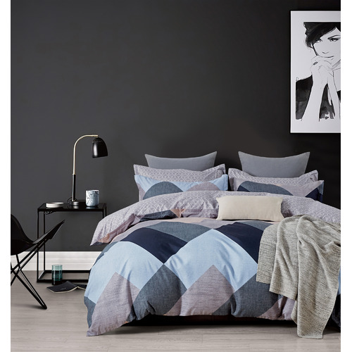 VioletteCasa Earl Microfibre Reversible Quilt Cover Set | Temple & Webster