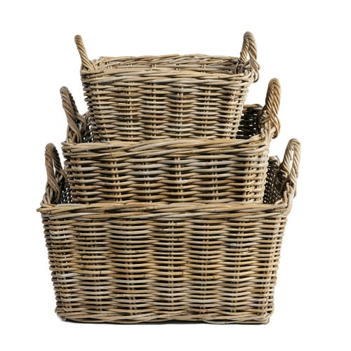 Wicka 3 Piece Chatsworth Kubu Cane Basket Set | Temple & Webster