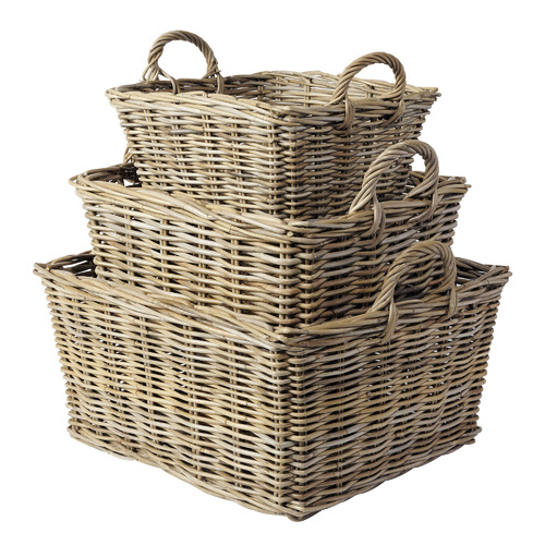 3 Piece Chatsworth Kubu Cane Basket Set | Temple & Webster