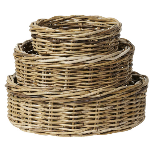 3 Piece Waldorf Kubu Rattan Basket Set | Temple & Webster